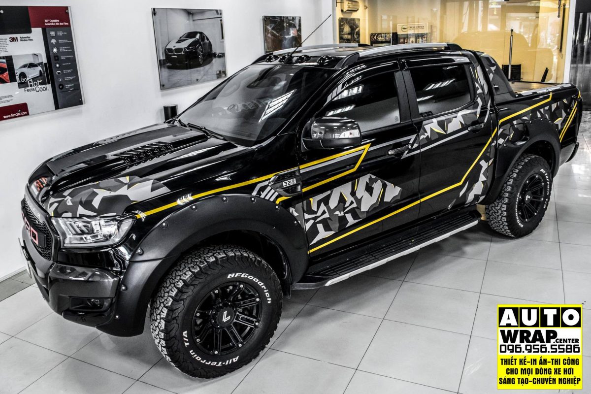 Ford Ranger Camou Yellow Line - AutoWrap Center