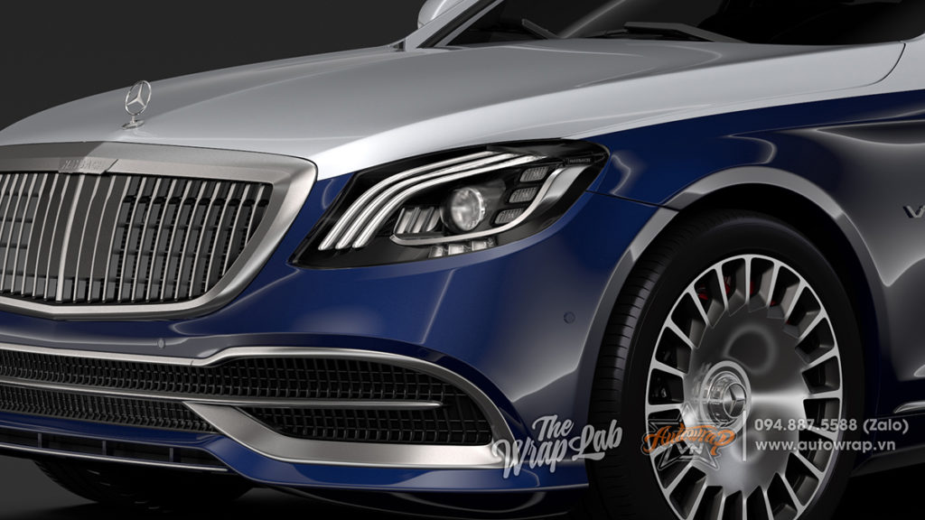Mercedes Maybach Wrap Style White Blue - AutoWrap Center